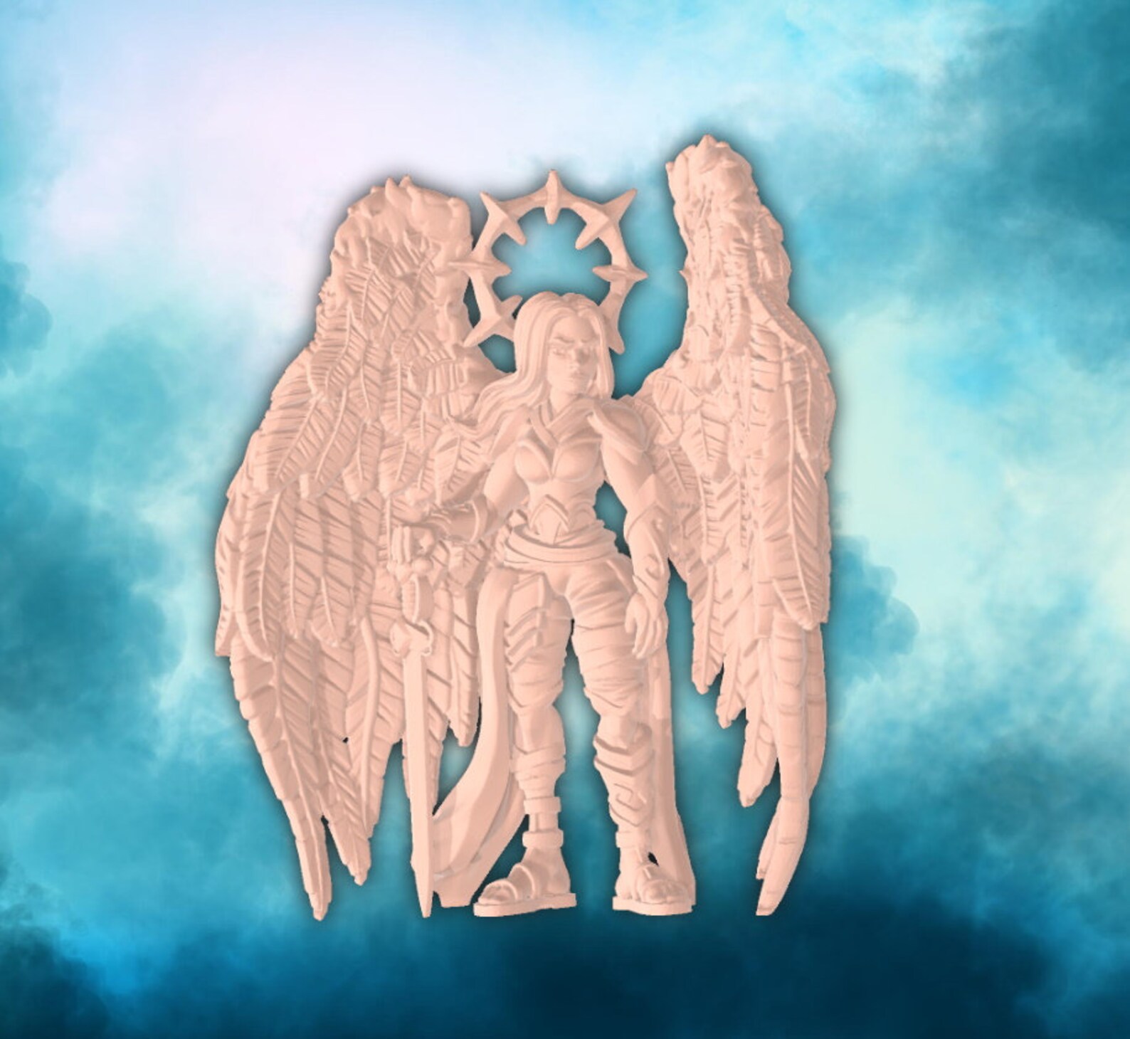 Aasimar Fighter D&D Pathfinder Cast n Play Celestial | Etsy