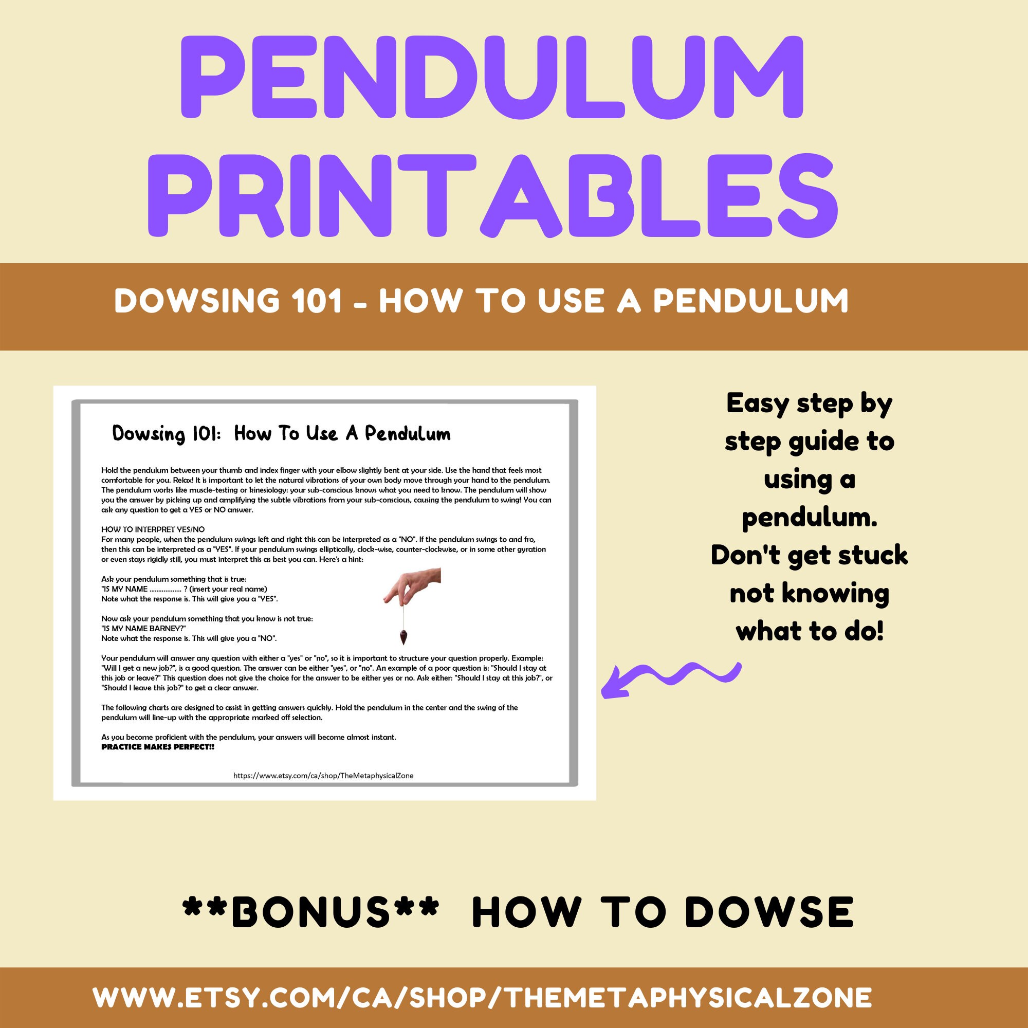 14 Printable Pendulum Charts for Dowsing Divination Fortune Telling Kit ...