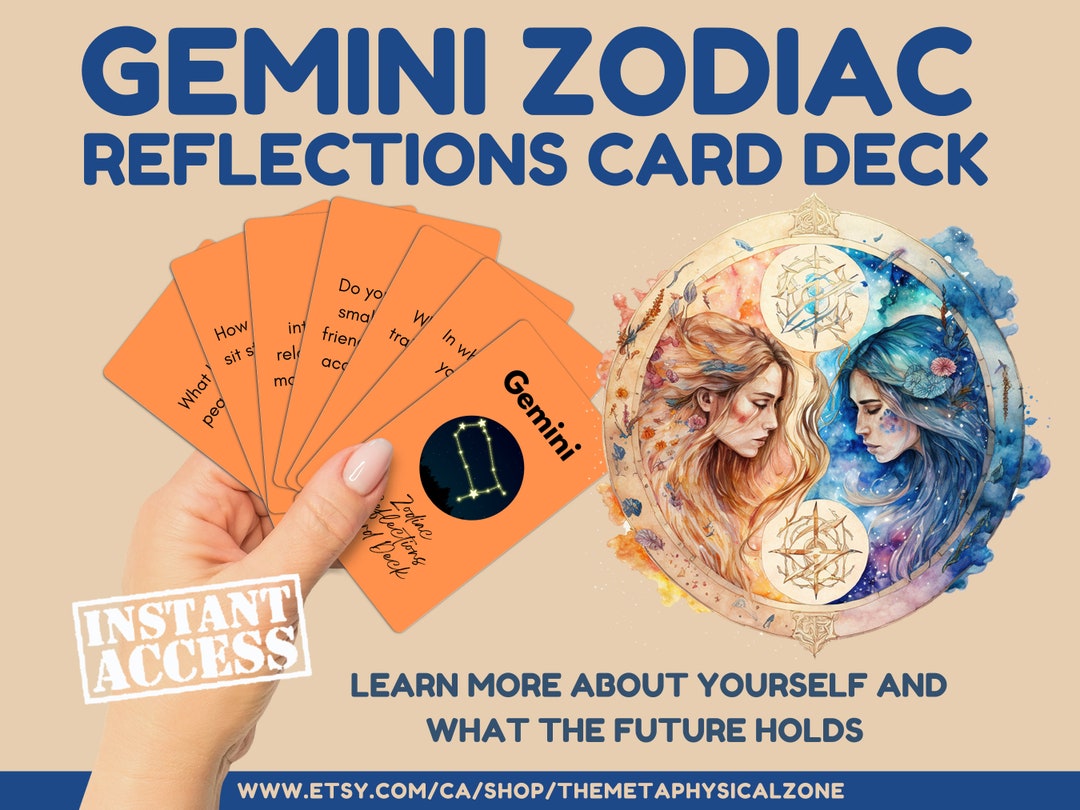 Gemini Card Deck - Zodiac Reflections for Self-discovery and Future Guidance - Etsy