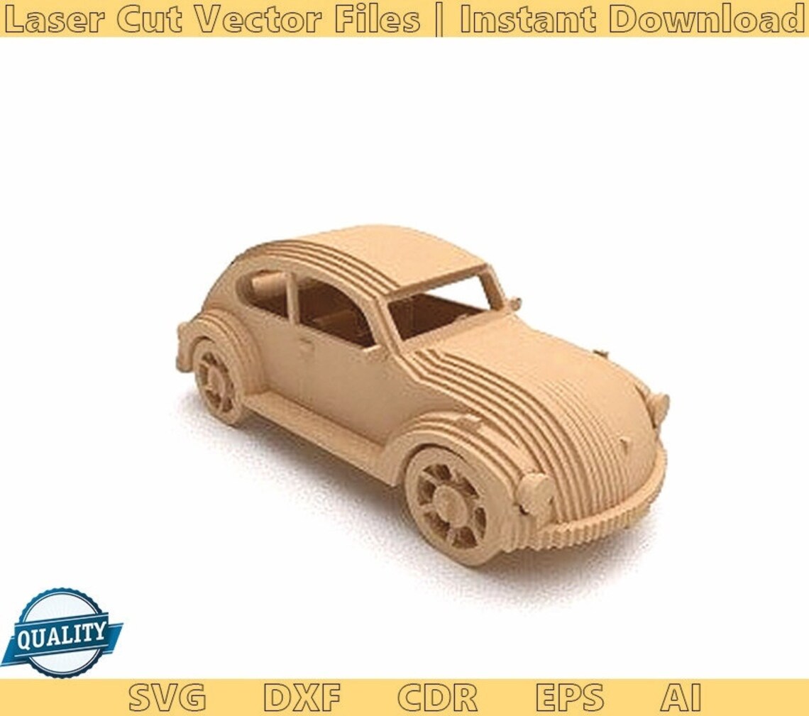 Car Fusca. Laser cut Files SVG DXF CDR vector plans files | Etsy