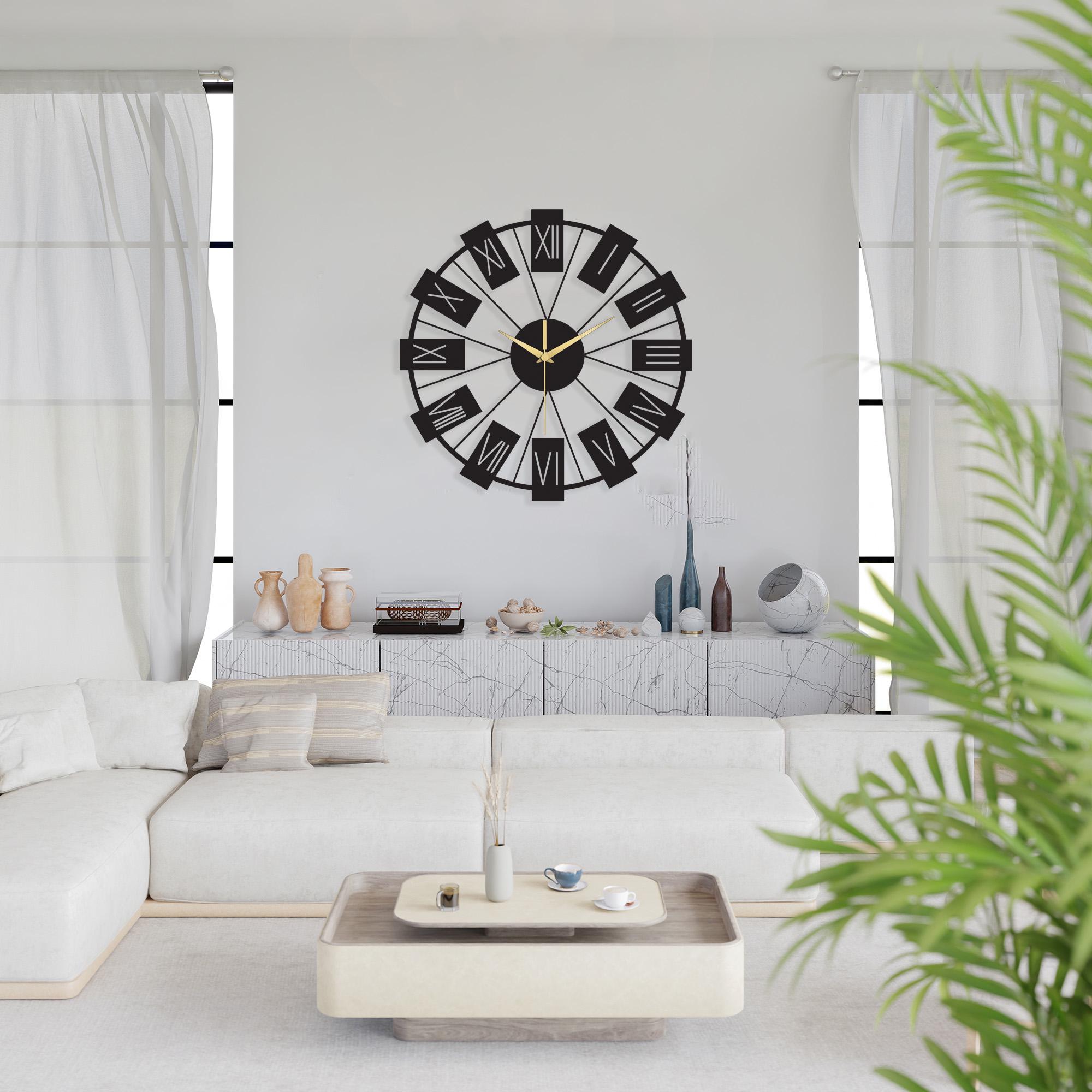 Large Metal Roman Numeral Wall Clock: 3D Shadow, Silent DKP Steel - Etsy