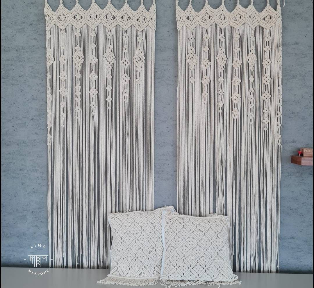 Macrame Curtain Macrame Bohemian Curtains Macrame Window - Etsy