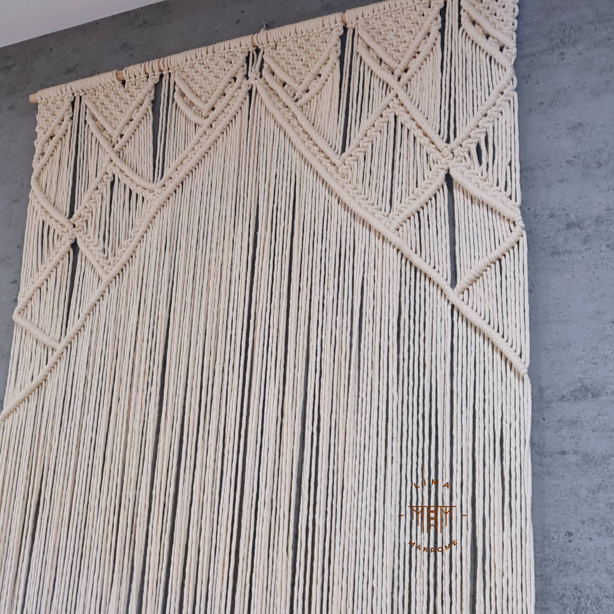 Macrame Curtain, Macrame Bohemian Curtains, Macrame Window Curtain ...