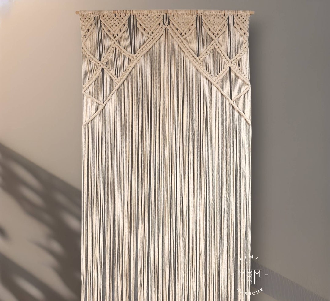 Macrame Curtain, Macrame Bohemian Curtains, Macrame Window Curtain ...