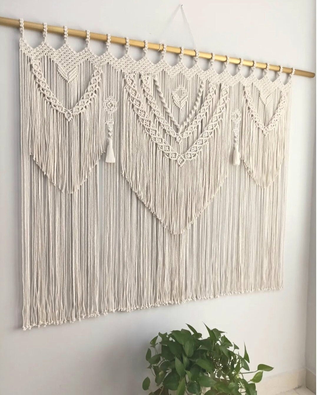 Macrame Curtain, Macrame Bohemian Curtains, Macrame Window Curtain ...