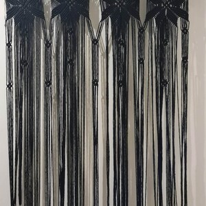 Black Macrame Curtain, Macrame Window Curtain, Macrame Door Curtain ...