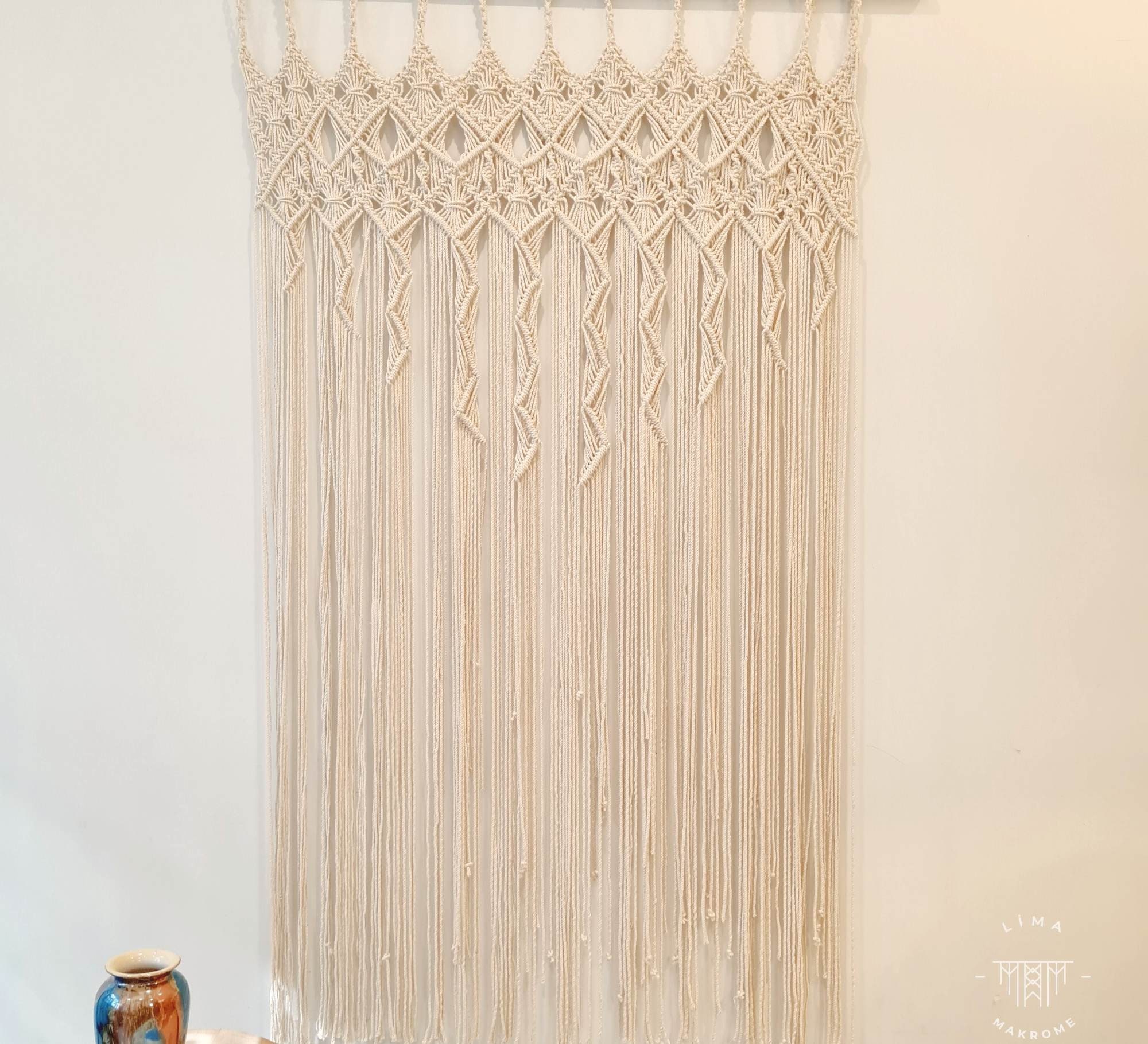 Macrame Bohemian Curtain / Macrame Window Curtain / Macrame Door ...