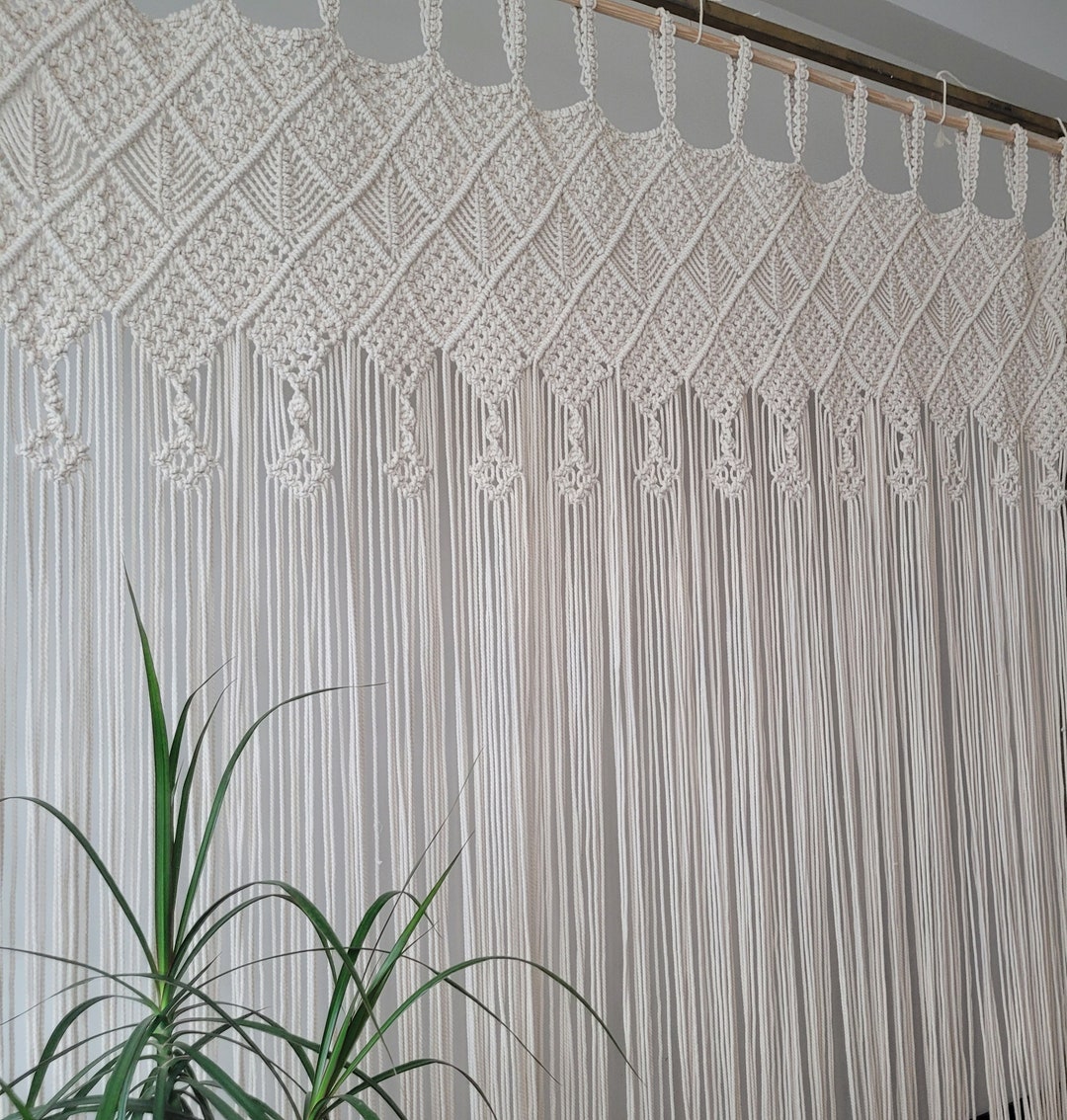 Macrame Window Curtain, Macrame Door Curtain, Boho Decor, Macrame ...