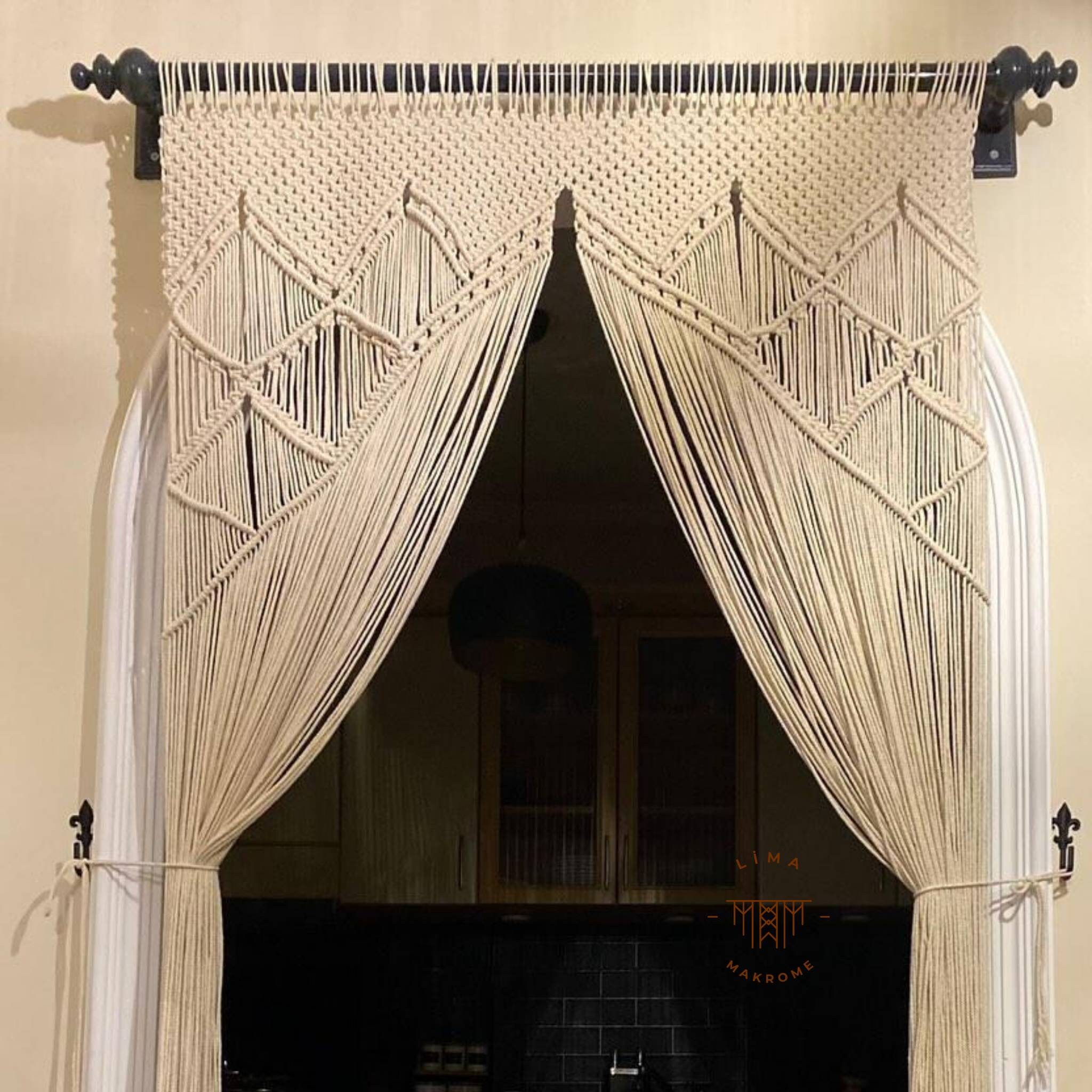 Macrame Curtain, Macrame Bohemian Curtains, Macrame Window Curtain ...