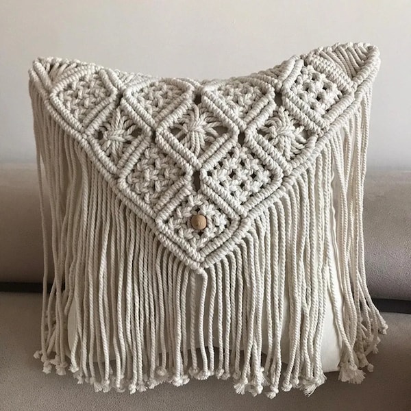 Macrame Pillow Cover - Etsy
