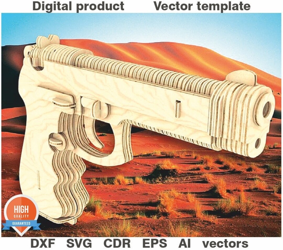 Beretta Pistol. Laser Cut Files SVG DXF CDR Vector Plans - Etsy Canada