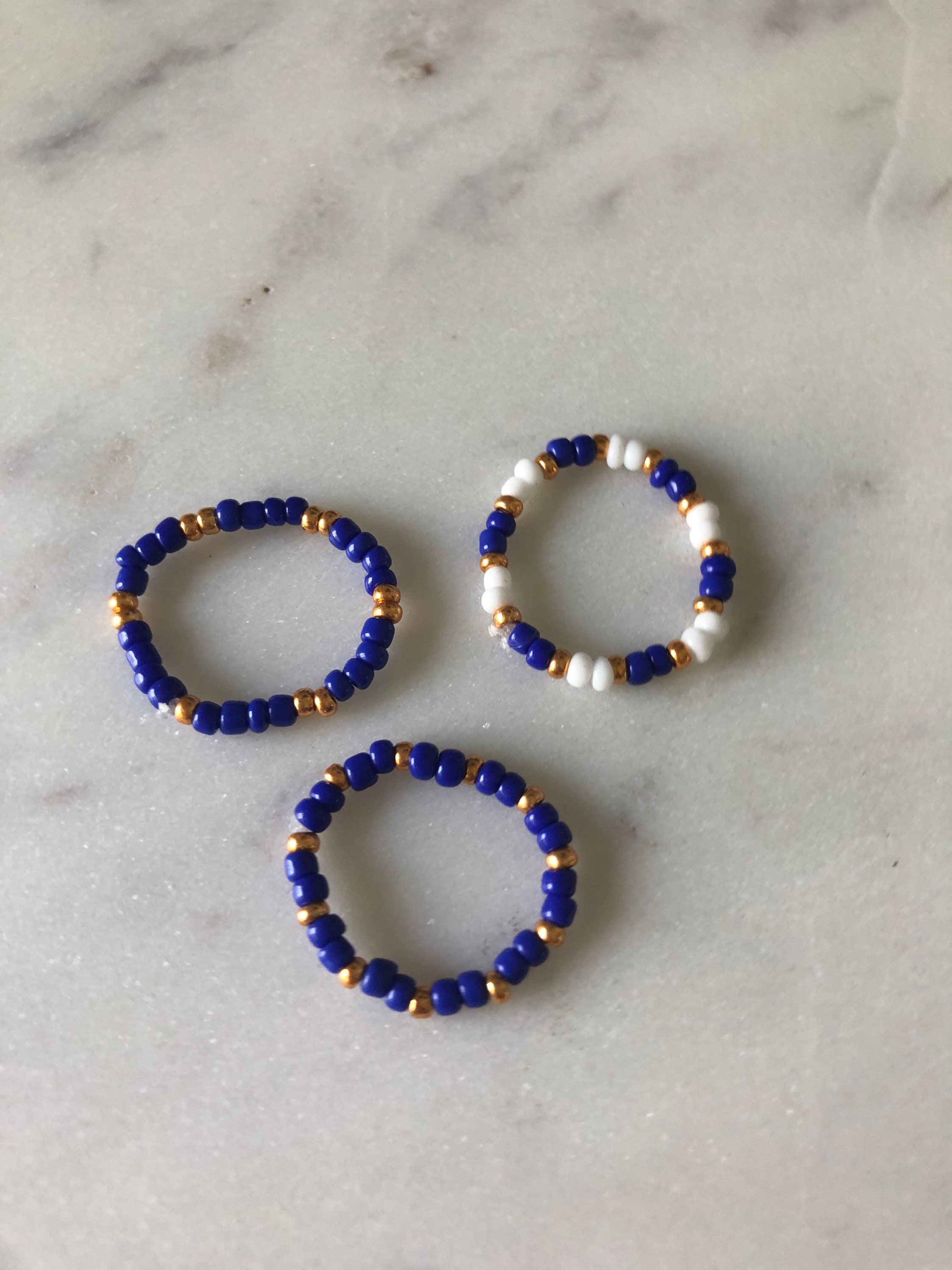 Dainty Seed Bead Ring Set-custom Colorful Beaded Rings - Etsy