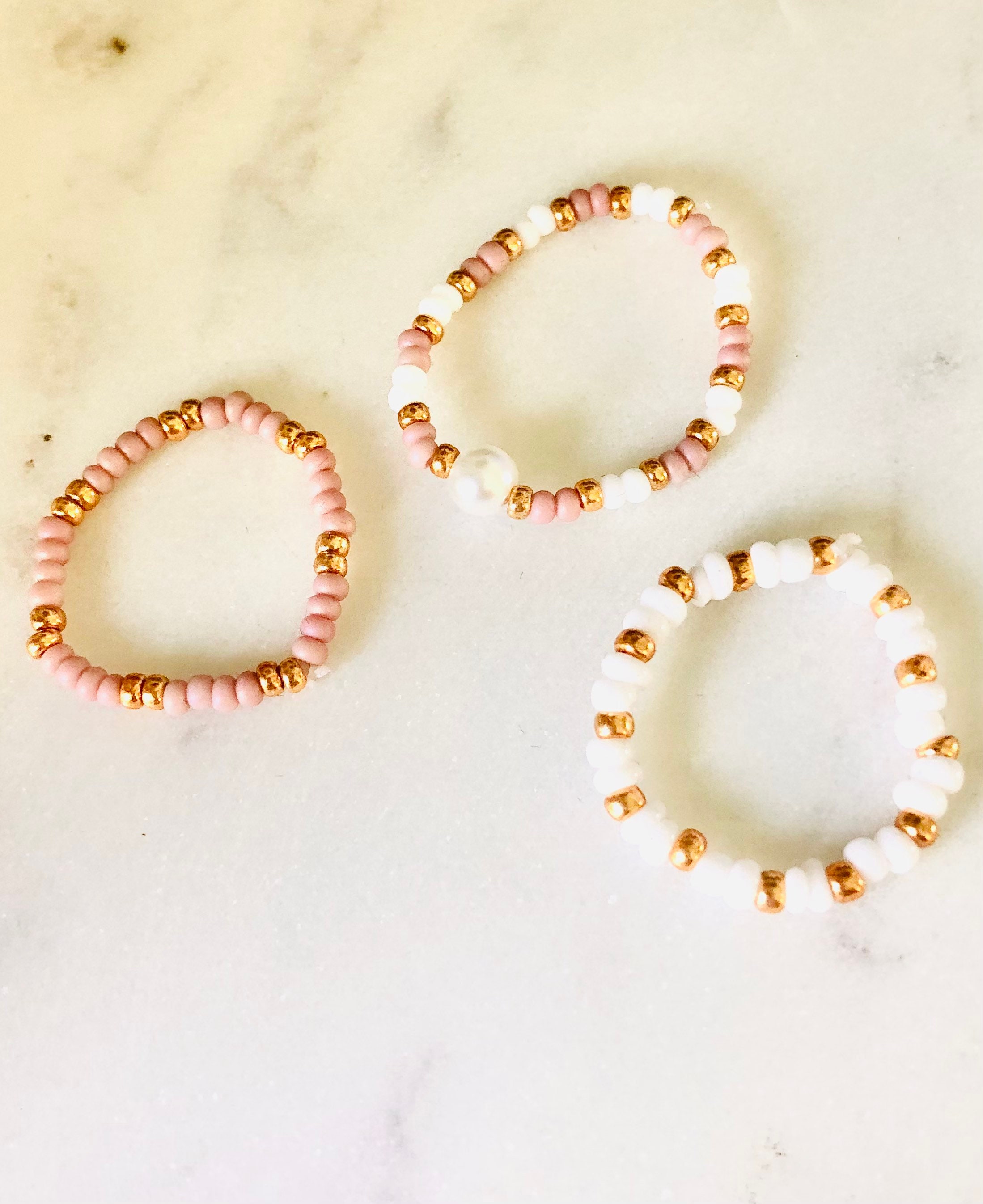 Dainty Seed Bead Ring Set-custom Colorful Beaded Rings - Etsy