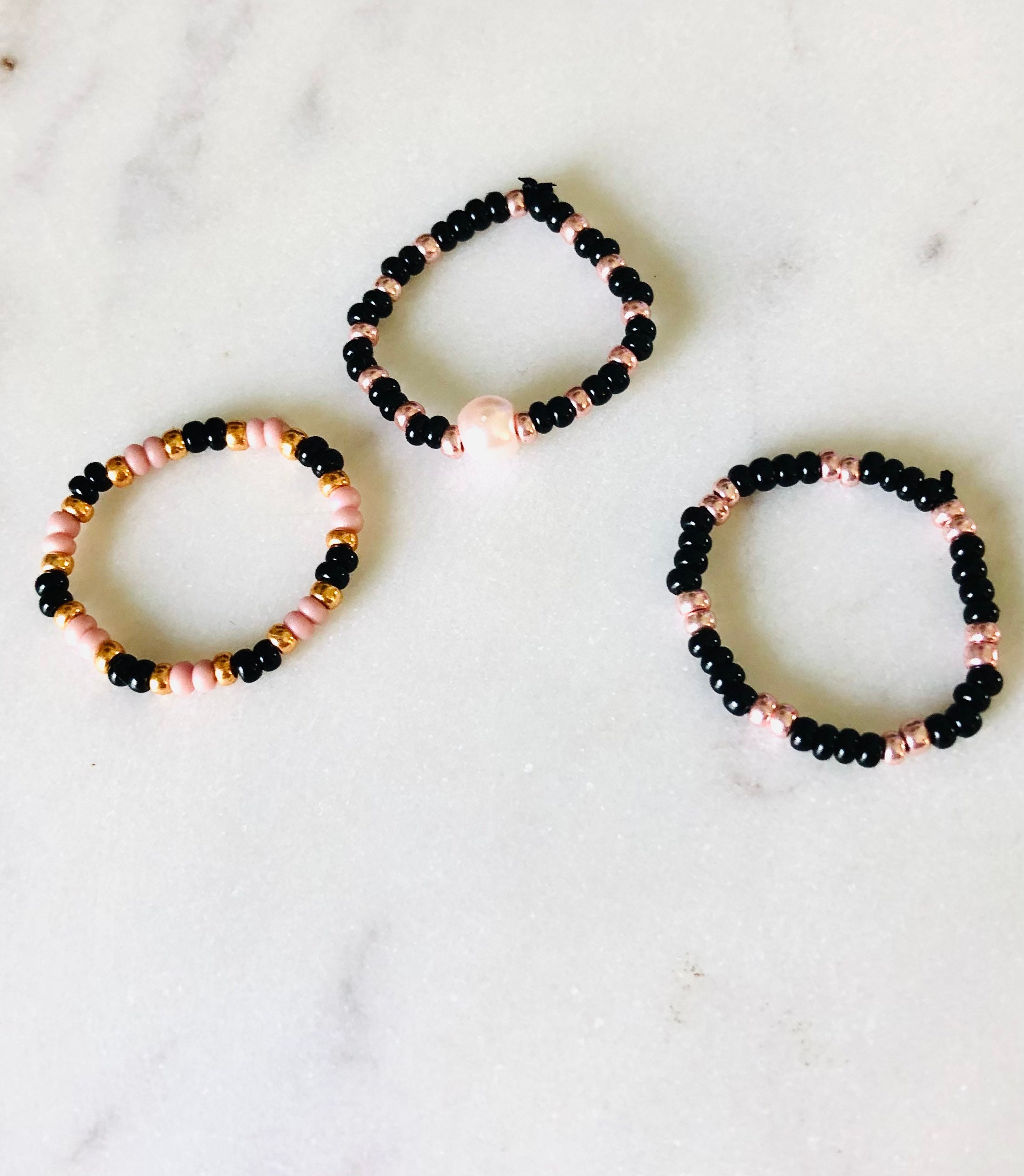 Dainty Seed Bead Ring Set-custom Colorful Beaded Rings - Etsy