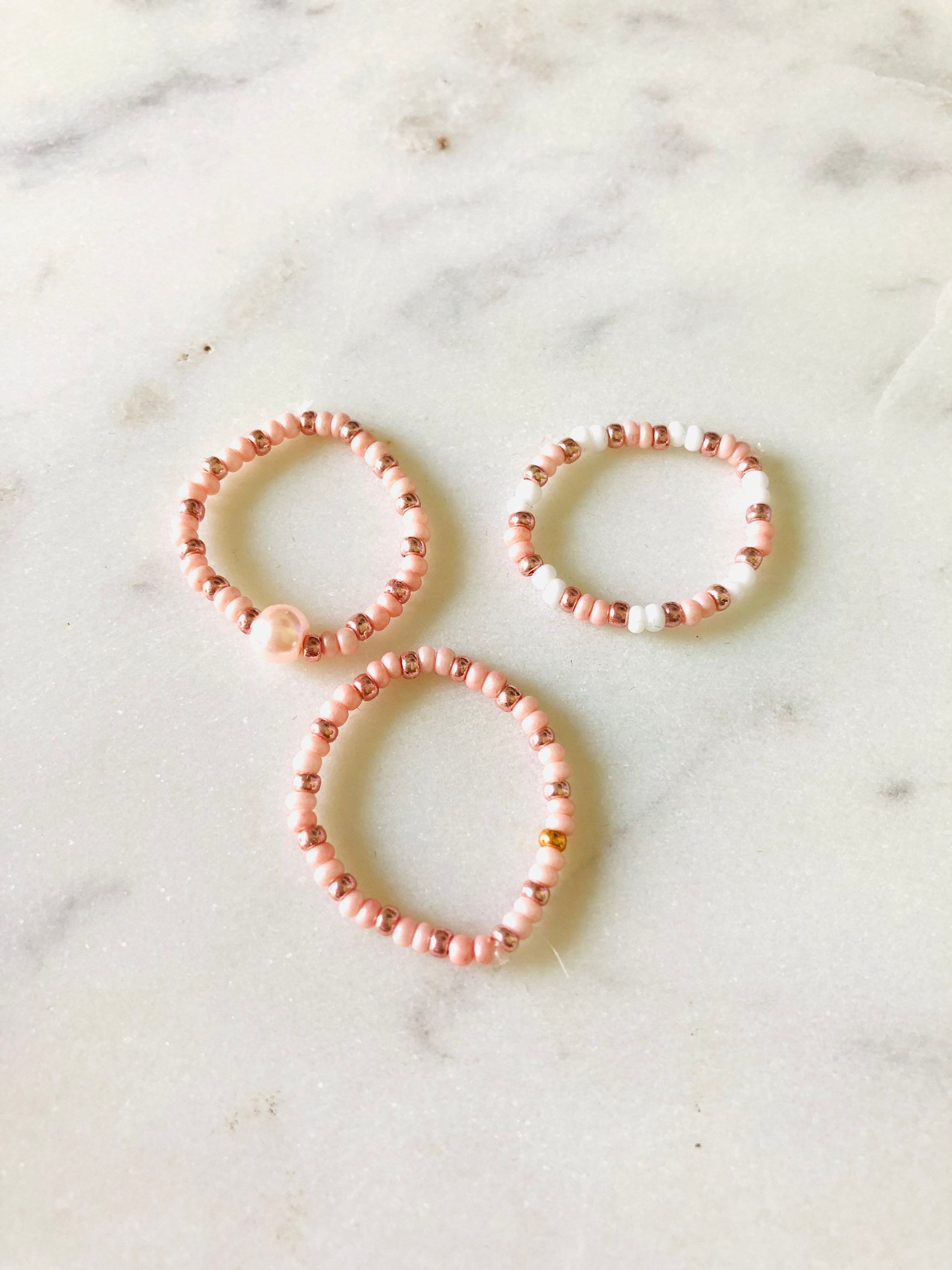 Dainty Seed Bead Ring Set-custom Colorful Beaded Rings - Etsy