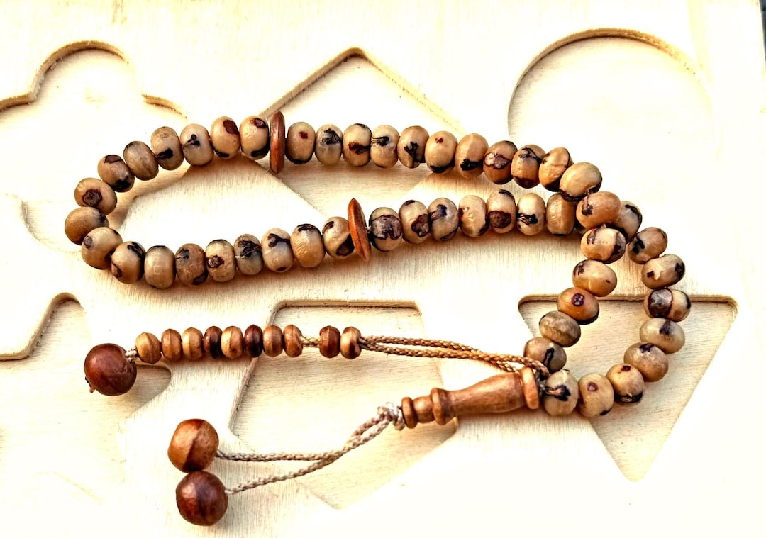 Original Date Seed Islamic Tasbih – 99–100 Natural Beads Handmade ...