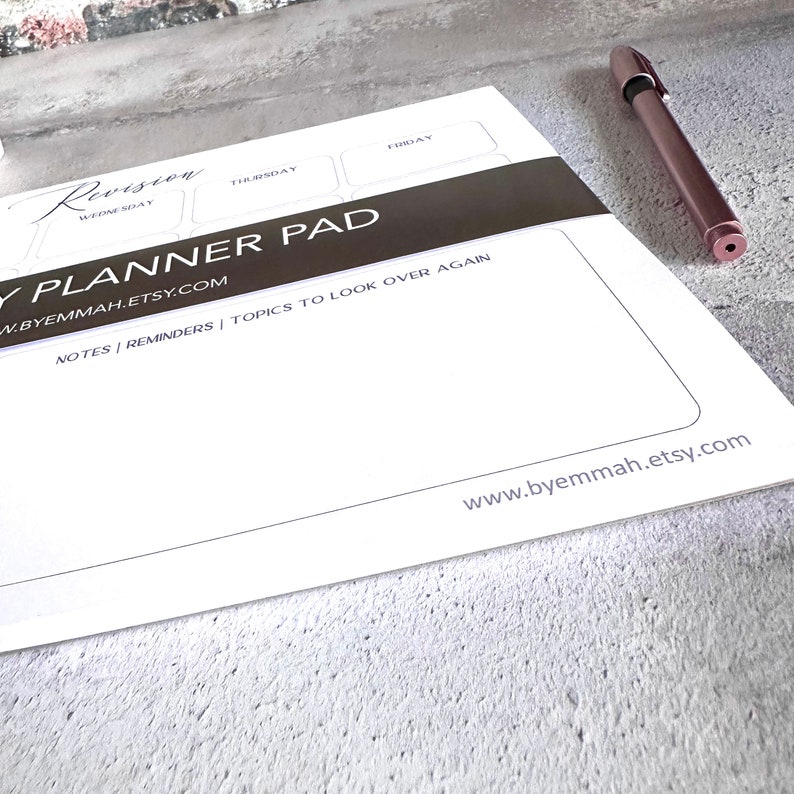 REVISION PLANNER A4 Weekly Revision Planner Pad GCSE A Level Revision Study Planner Weekly ...