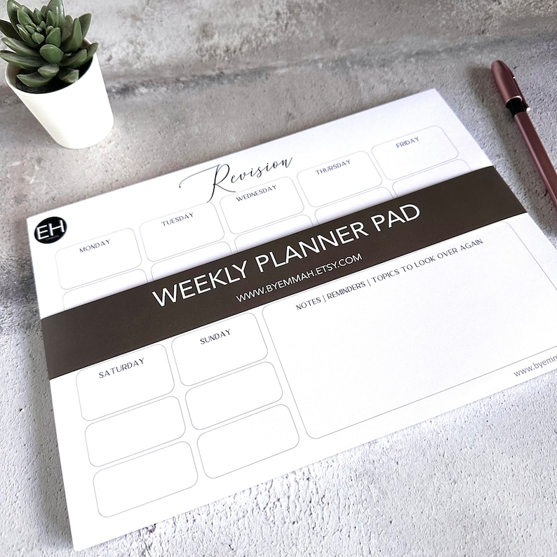 REVISION PLANNER A4 Weekly Revision Planner Pad GCSE A Level Revision ...
