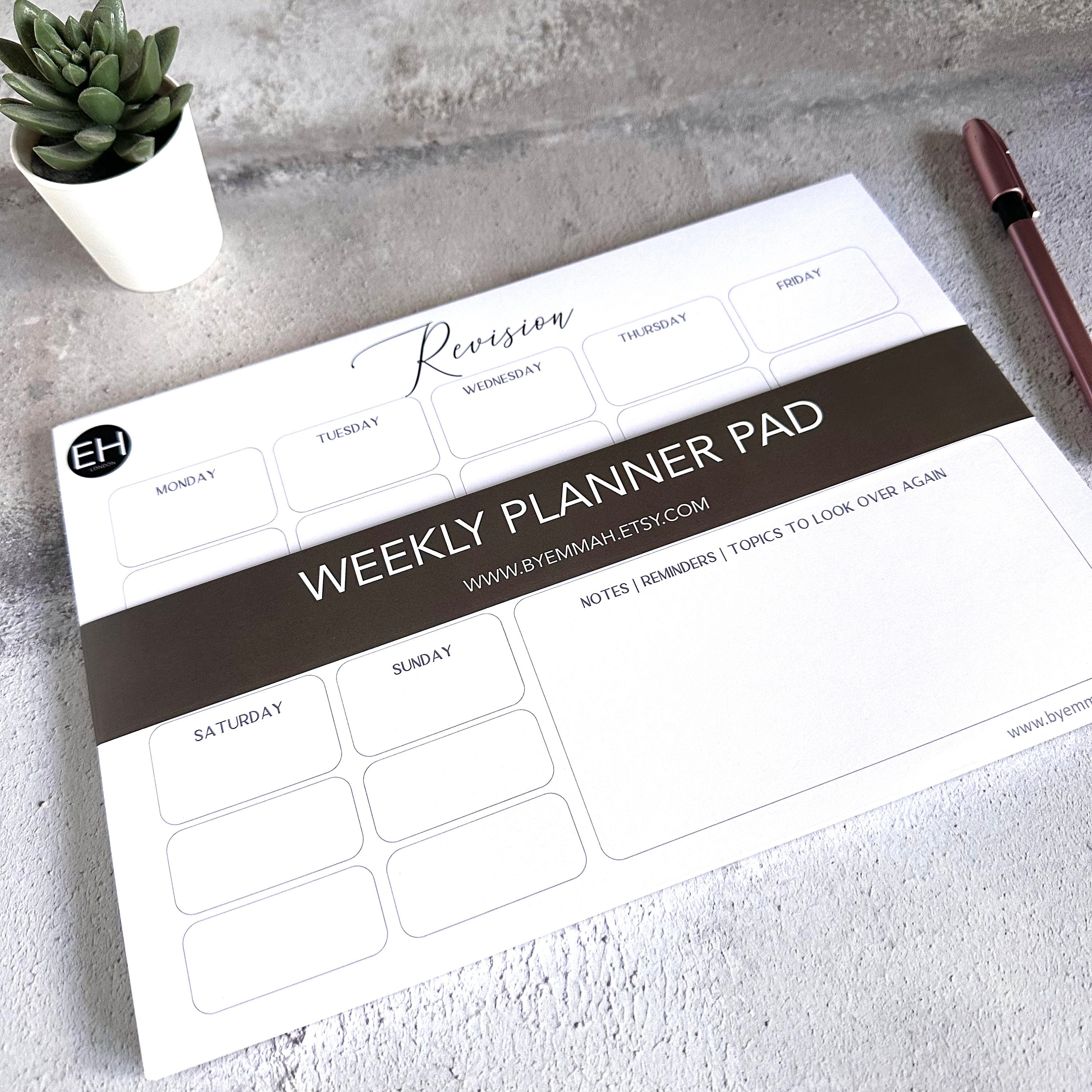 REVISION PLANNER A4 Weekly Revision Planner Pad GCSE A Level Revision ...