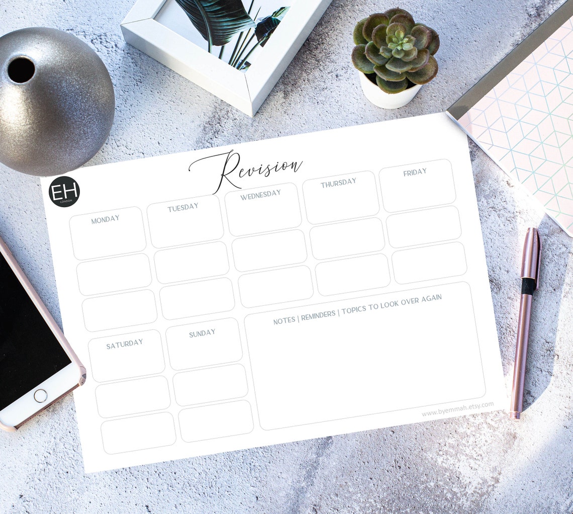 REVISION PLANNER A4 Weekly Revision Planner Pad GCSE A Level Revision ...