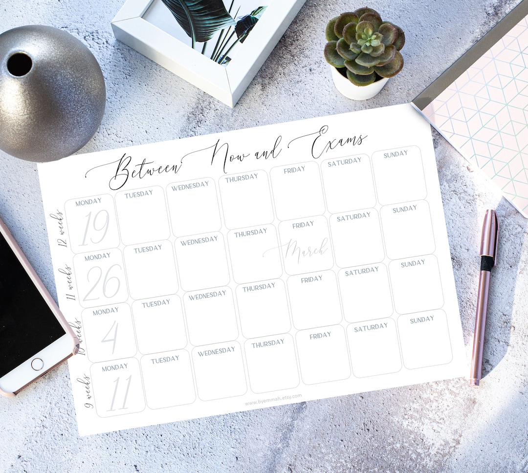 PRINTABLE EXAM COUNTDOWN | A4 Weekly Revision Timetable | Gcse A Level ...