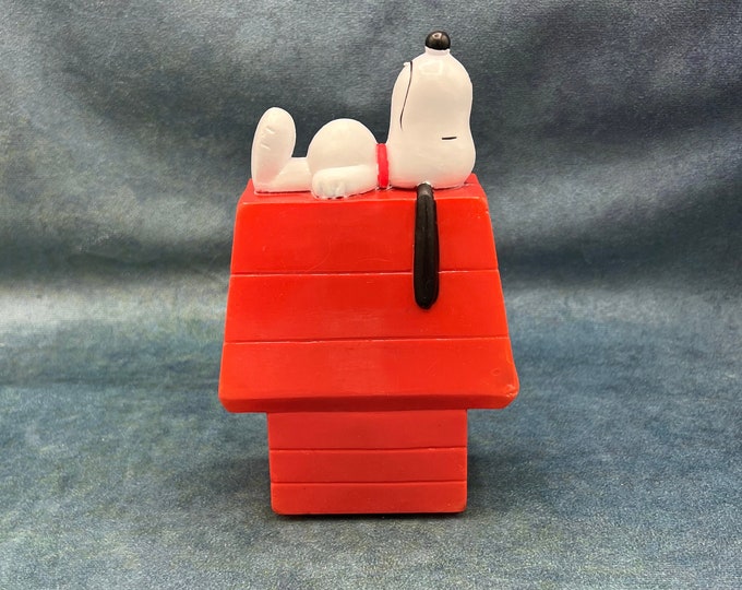 Snoopy Bank Hard Plastic Dog House With Snoopy Hanging on the Top of It ...