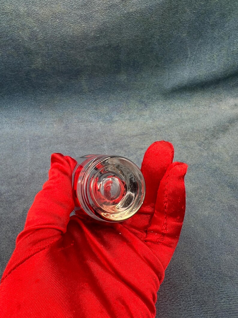 Vintage 40s Black Cat Fight Glass Good Luck Novelty Shot Glass Jigger ...