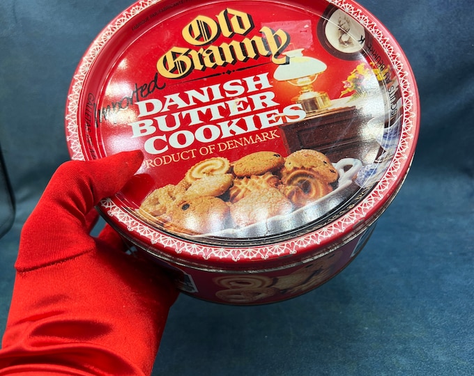 Vintage Tin Old Granny Danish Butter Cookies Red Free Shipping - Etsy