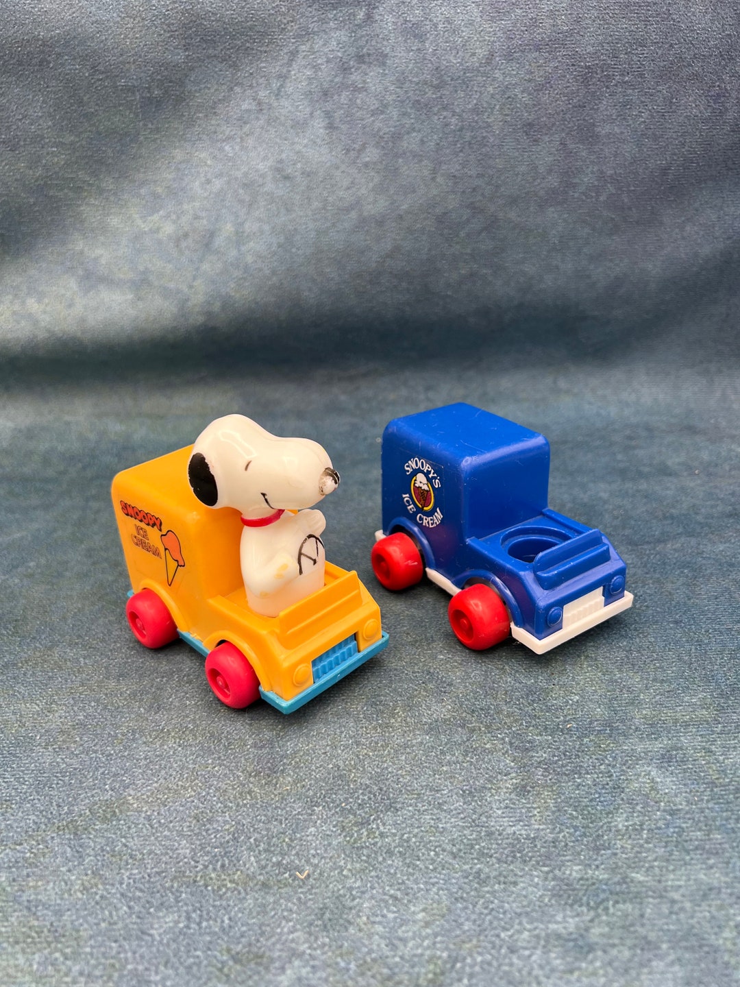 Vintage Snoopy Toys Ice Cream Trucks Set of Two With One Snoopy Driver ...