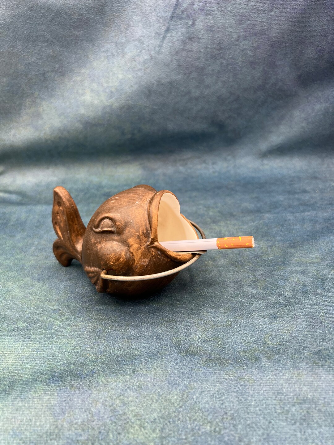 Vintage Ashtray Whale With Wide Mouth Opening Fish and Metal Cigarette ...