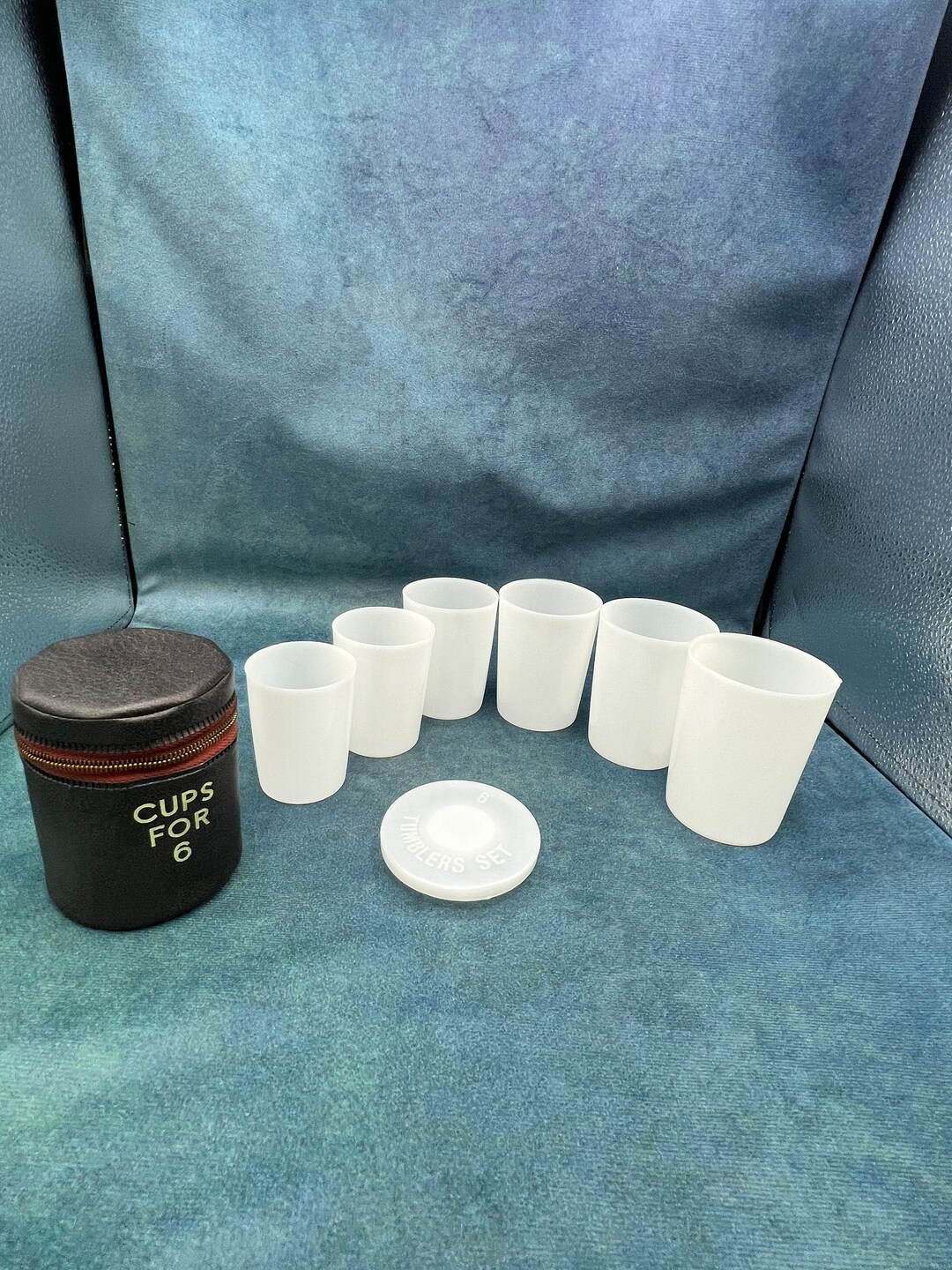 Unique Vintage Stackable Plastic Cups With Zippered Tote 6 Tumblers Set ...
