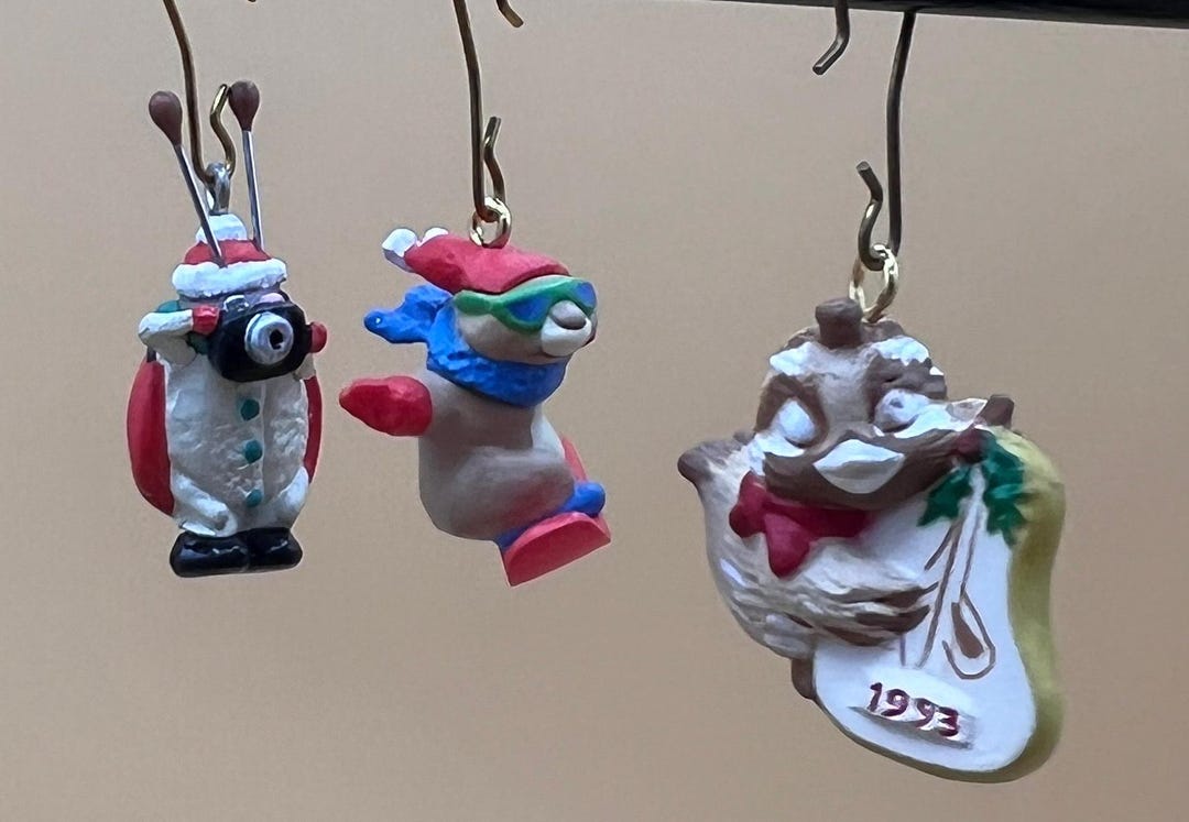 Hallmark Minis Miniature Collectible Ornaments Set of Three Animals ...