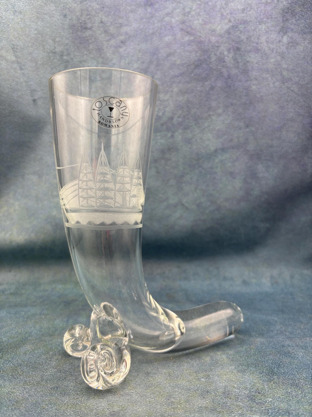 Handblown Horn Beer Boot Glass: Nautical Schooner Design - Etsy