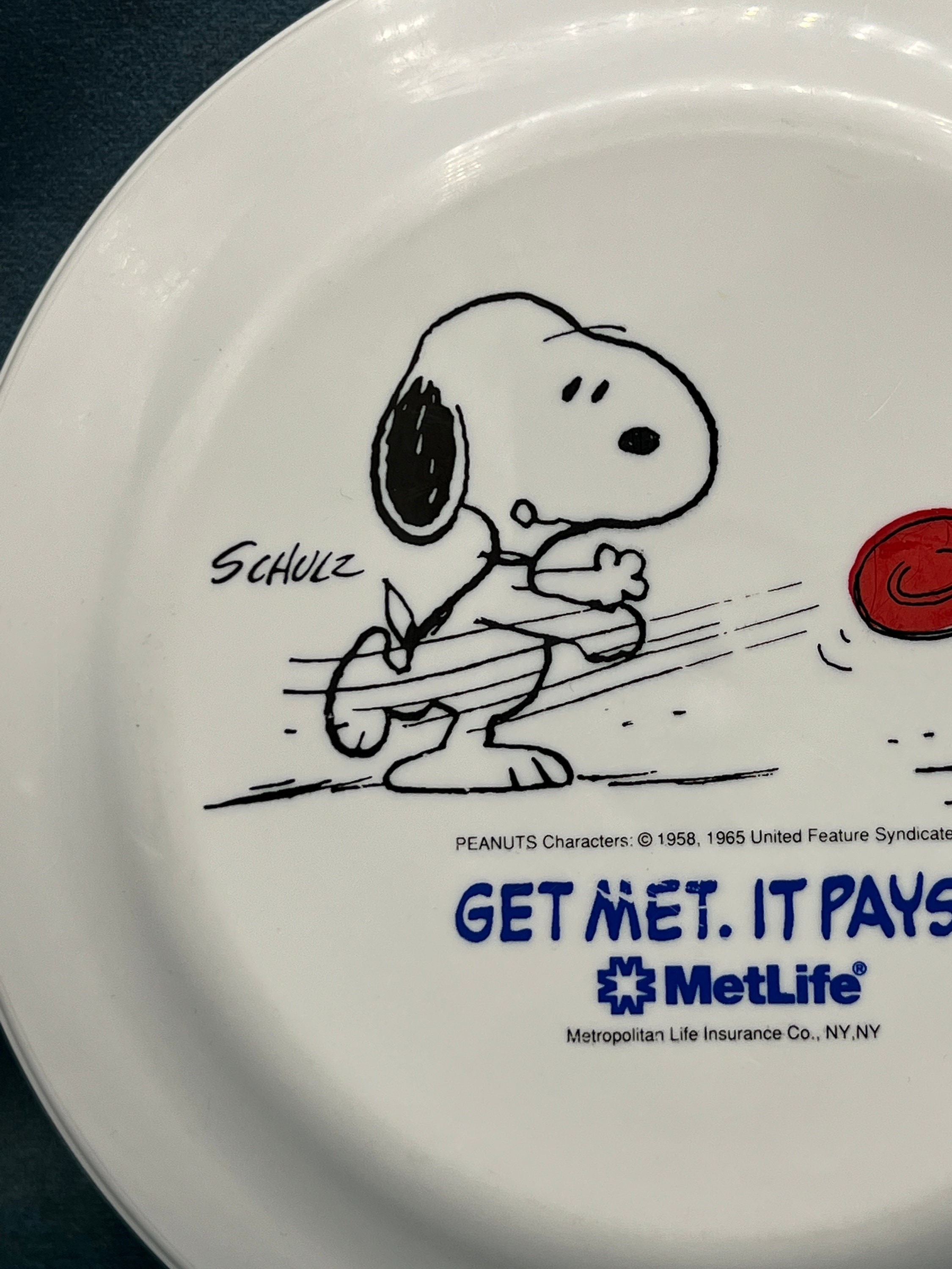 Vintage Snoopy Metlife Frisbee White Snoopy and Woodstock - Etsy