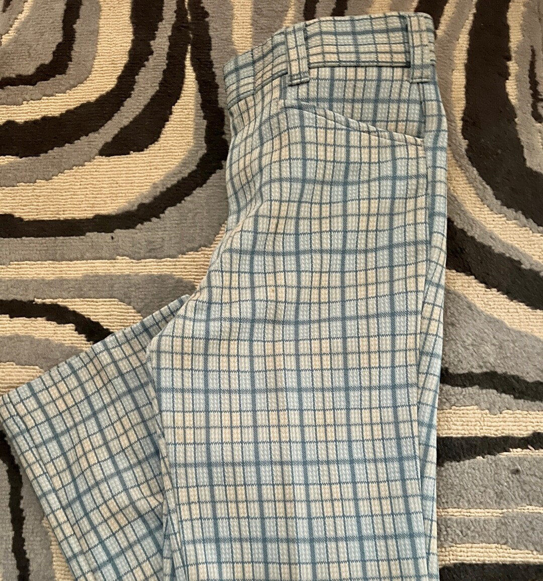 Vintage Men's Double Knit Polyester Plaid Pants GC Murphy Co Pelham - Etsy