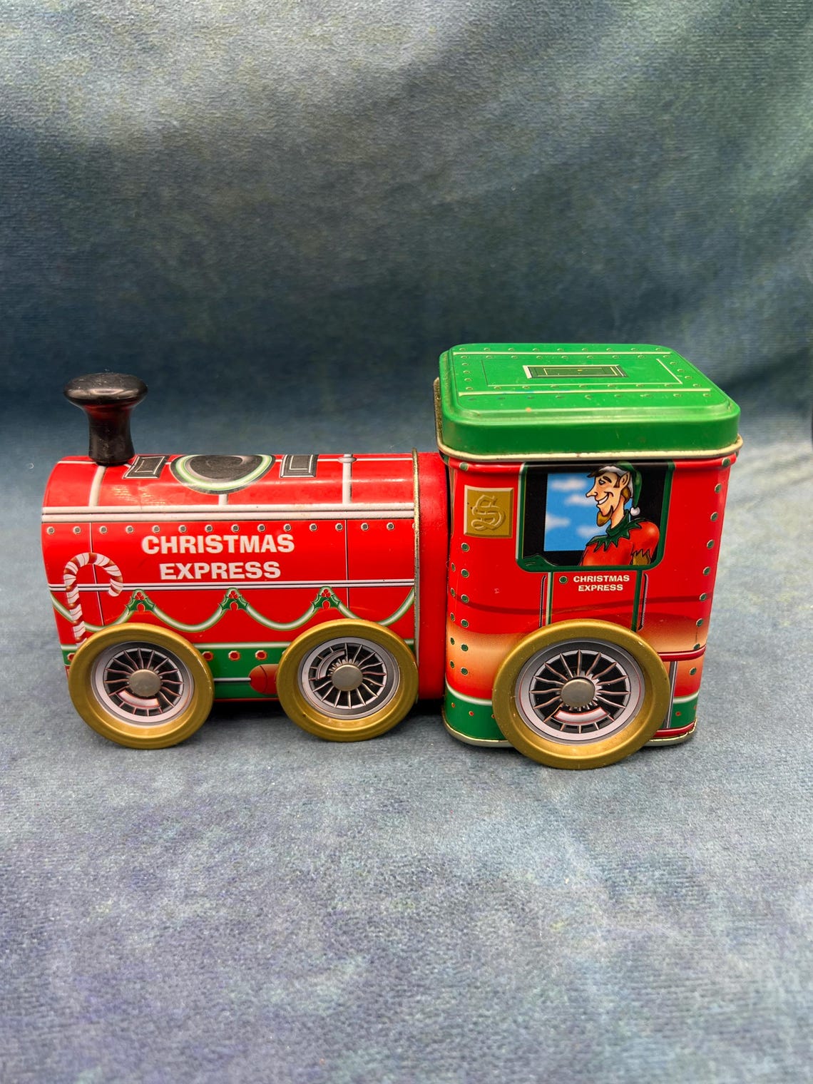 Vintage Christmas Train Tin the Christmas Express With Moveable Whee - Etsy