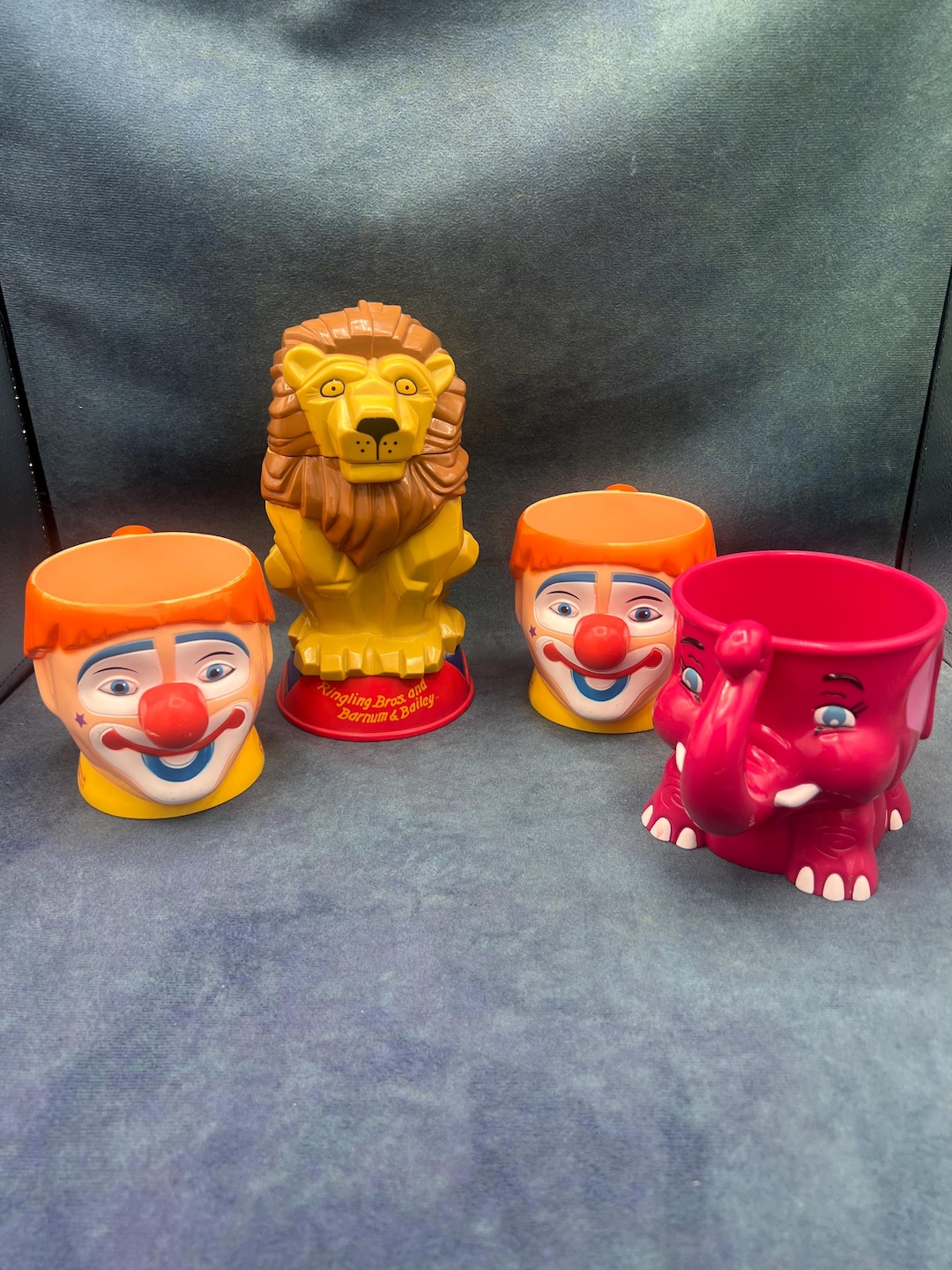 Circus Cups Greatest Show on Earth Set of 4 Plastic Cups. Lion, Two ...