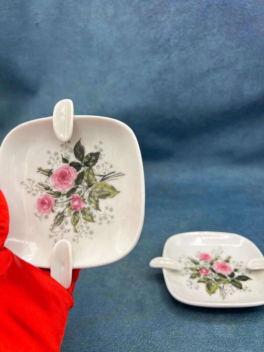 Vintage Ashtray Lefton Set of Two Porcelain Floral Ashtrays Set of Two ...