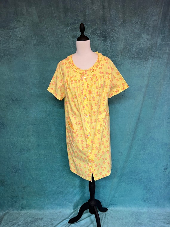 Vintage Komar Robe Housecoat Nightwear Snap Front Short Sleeve | Etsy