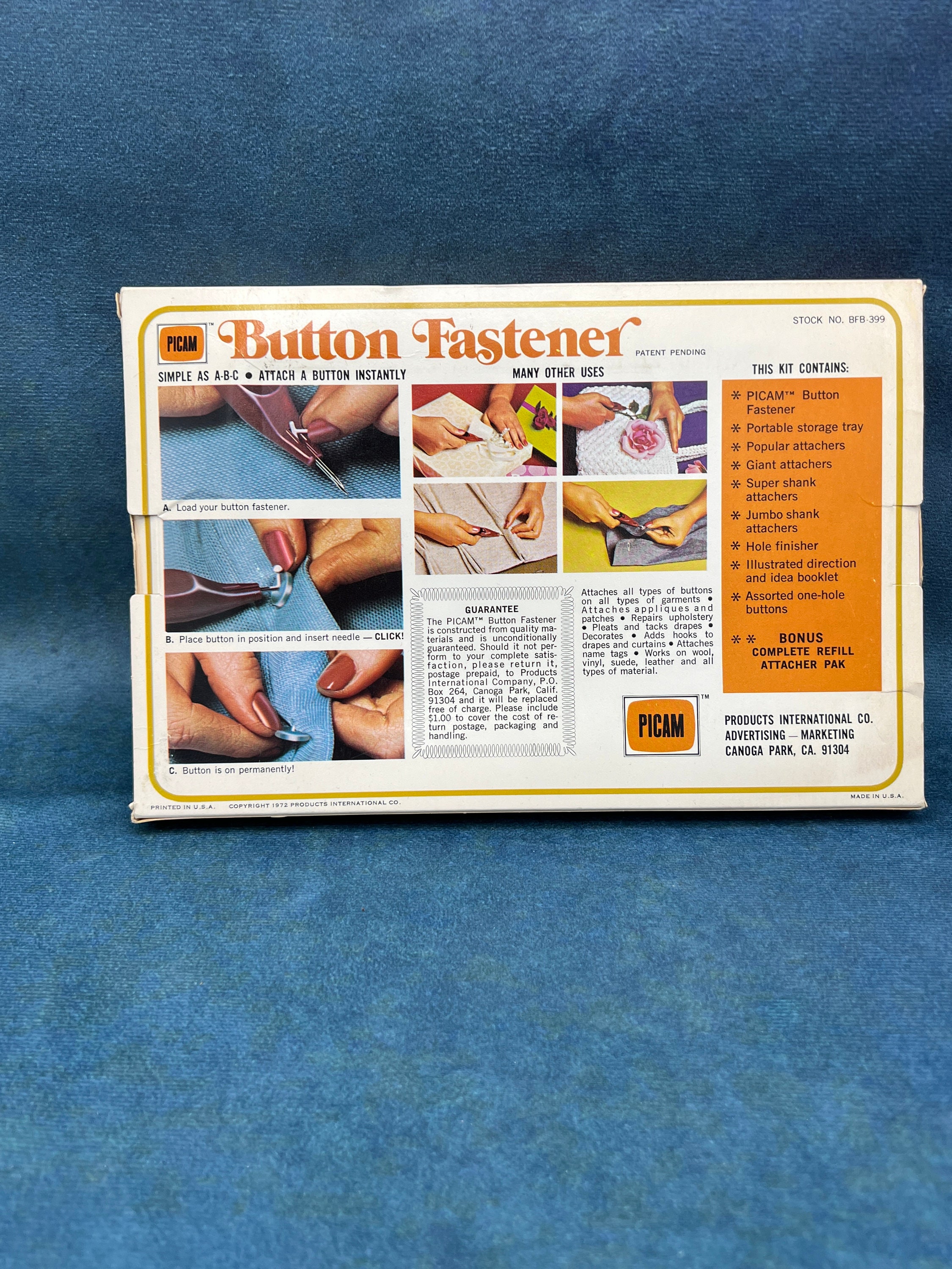 Vintage PICAM Button Fastener Set as Advertised on TV Made in | Etsy