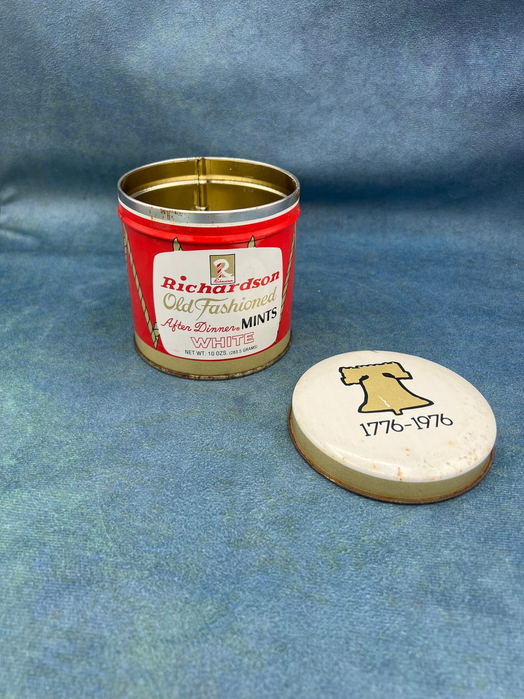 Vintage Tin 1776-1976 Richardson Old Fashioned After Dinner Mints Drum ...