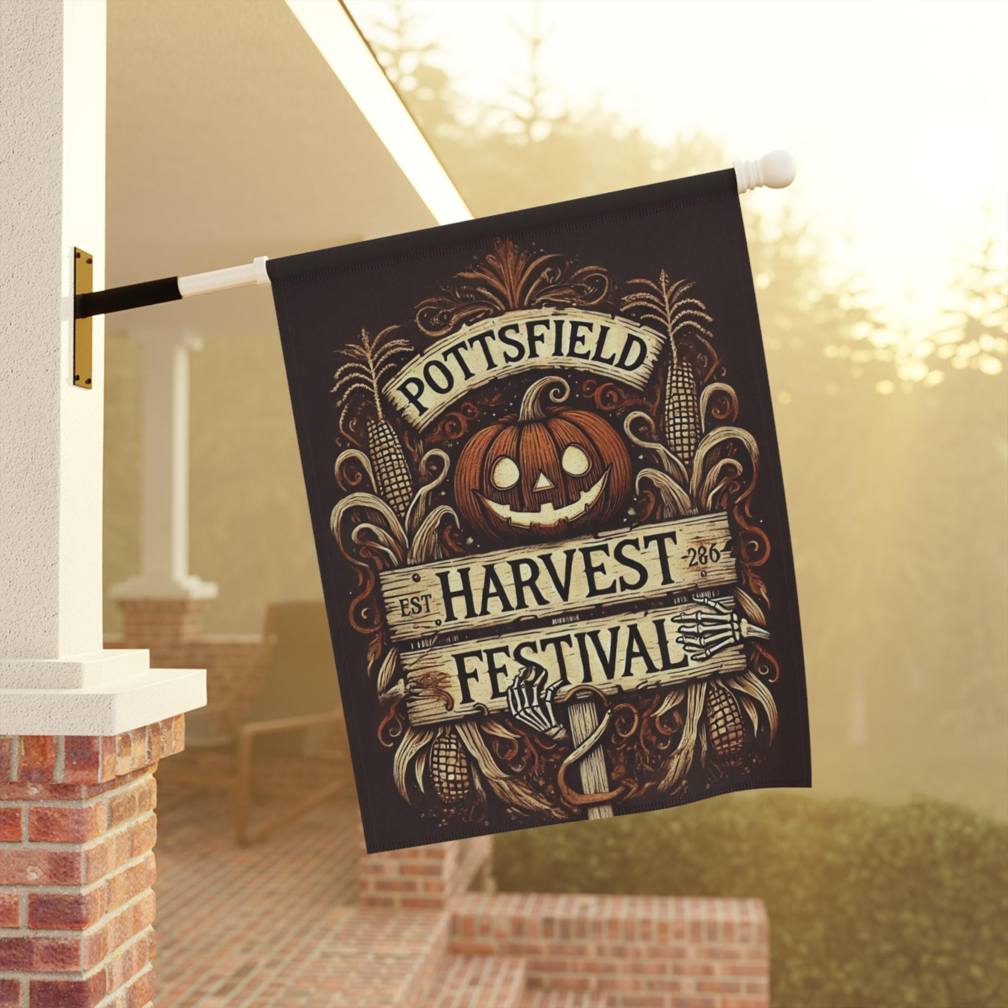 OTGW Pottsfield House Banner Harvest Festival Yard Flag Vintage Rustic ...