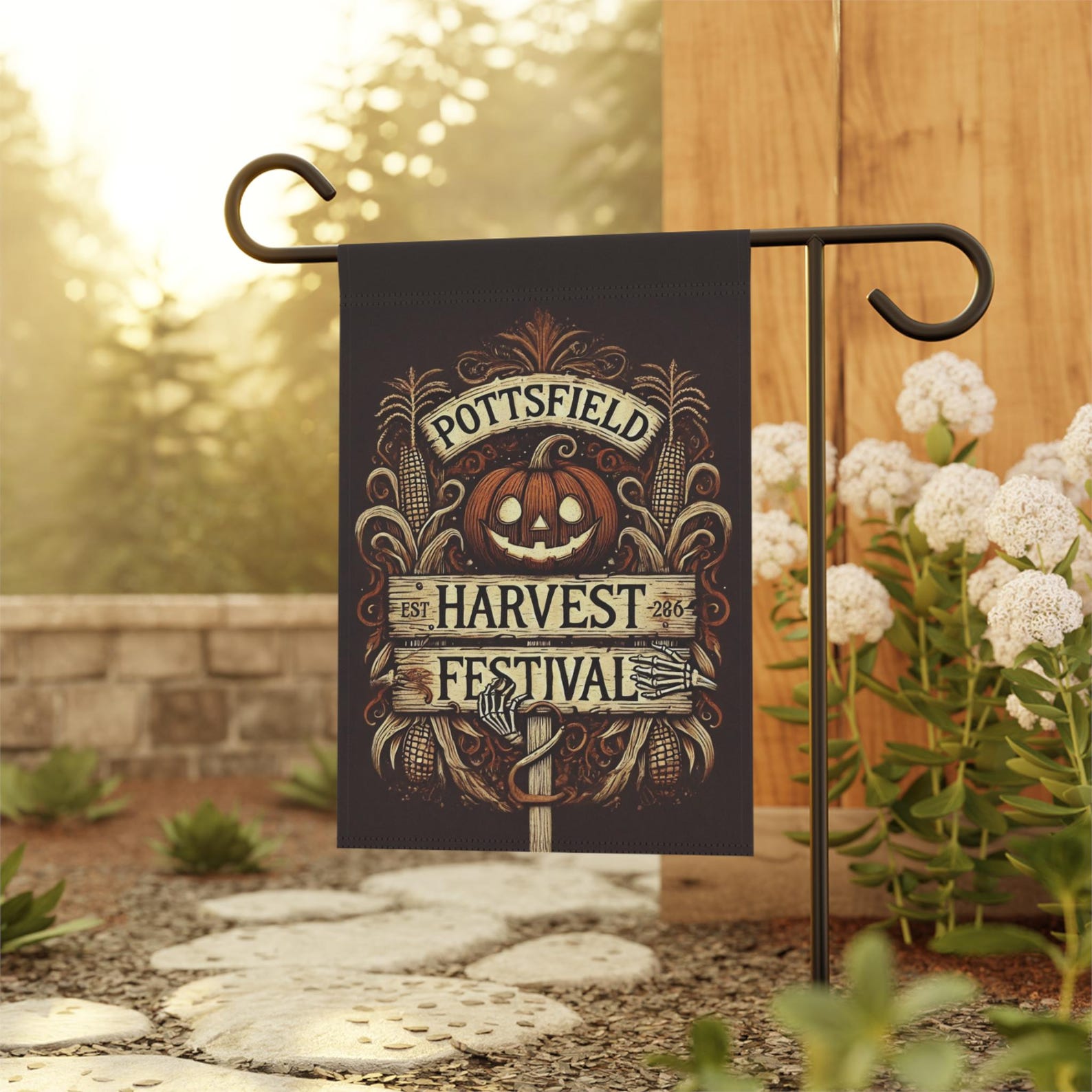 OTGW Pottsfield House Banner Harvest Festival Yard Flag Vintage Rustic ...
