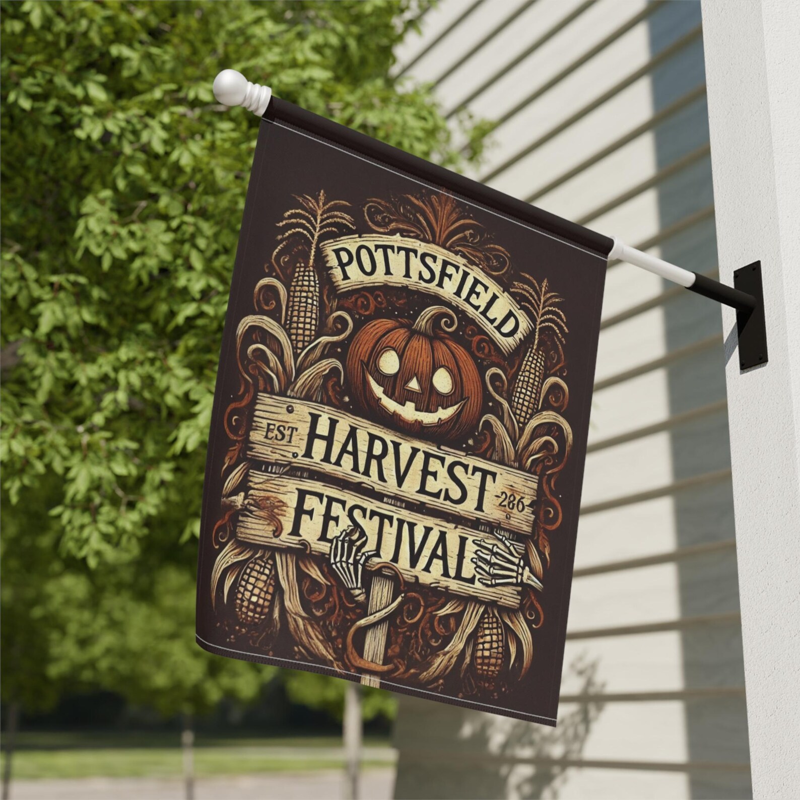 OTGW Pottsfield House Banner Harvest Festival Yard Flag Vintage Rustic ...