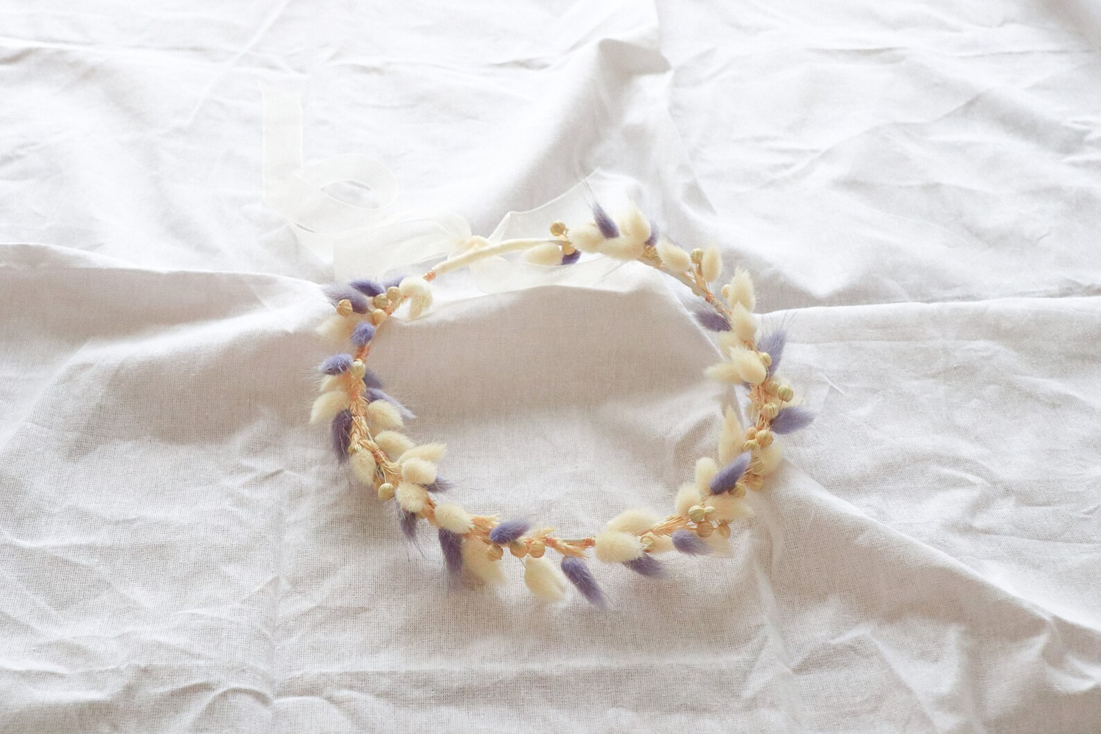 Dried Flowers Crown Bunny Tails Crown Rustic Floral Crown | Etsy