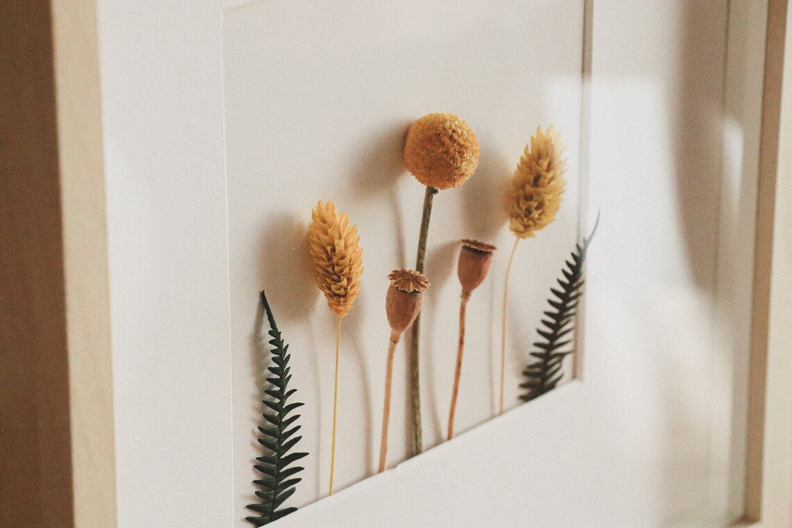 Dried Flowers in Frame Dried Flowers Art Dried Flower - Etsy