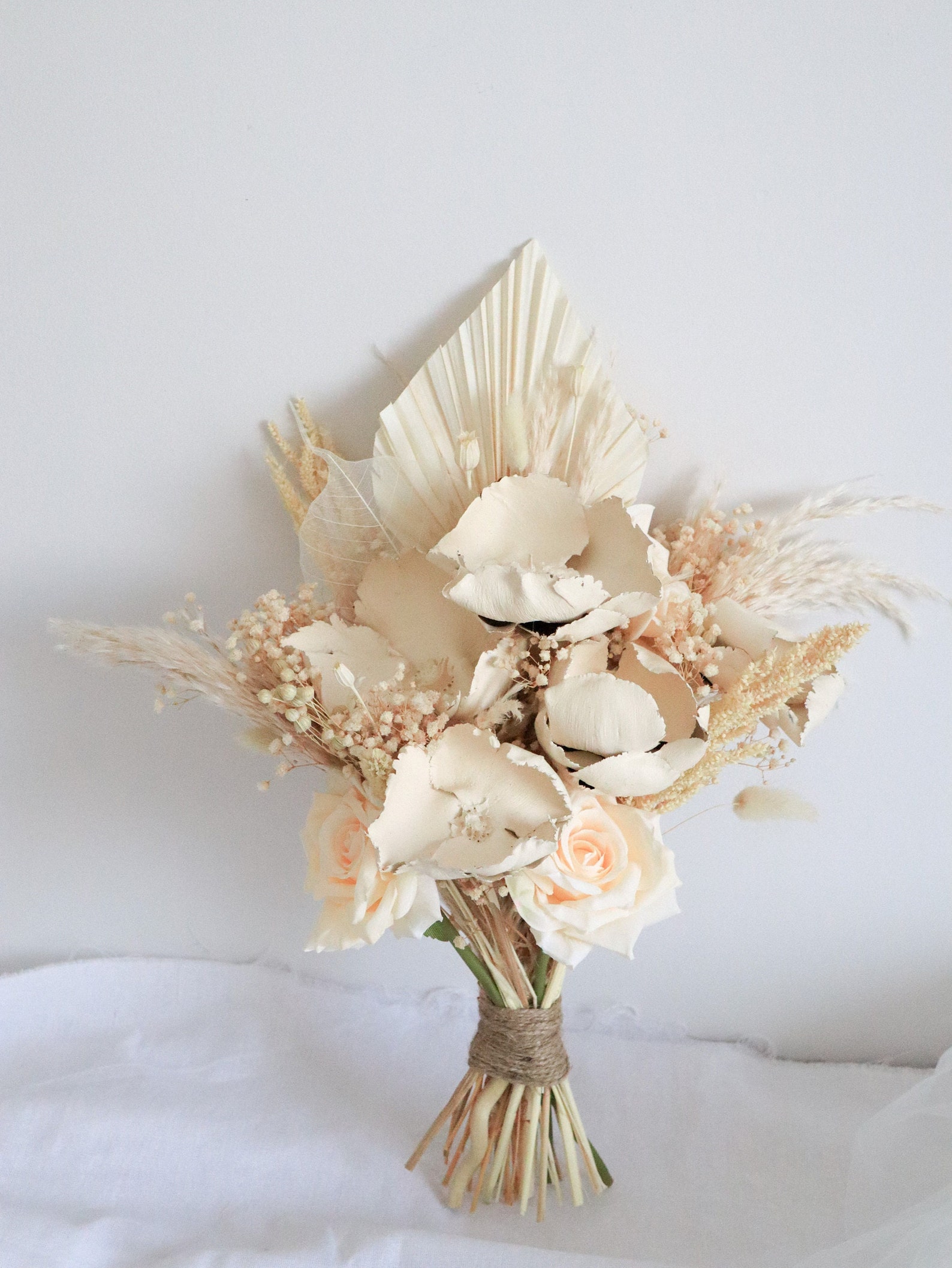 Boho Bridal Bouquet, Wedding Bouquet, Cream Boho Bouquet, Rustic ...