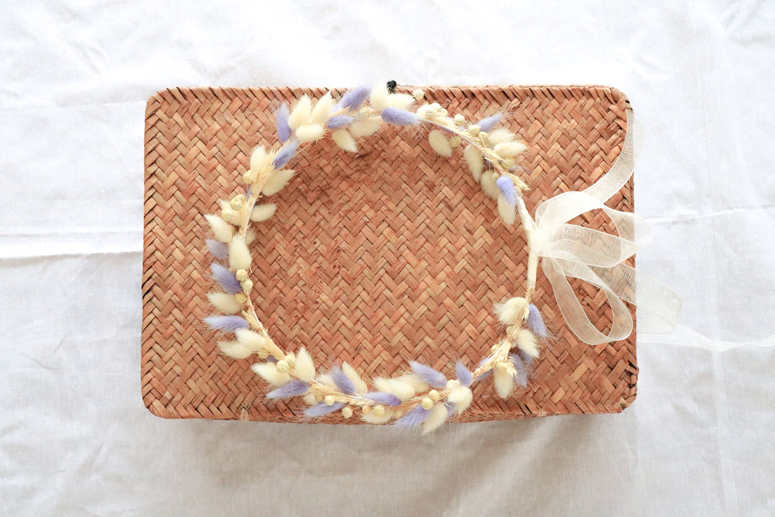 Dried Flowers Crown Bunny Tails Crown Rustic Floral Crown | Etsy