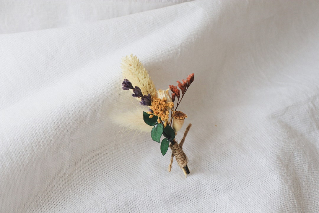Dried Flower Boutonniere, Wildflower Boutonniere, Rustic Boutonniere ...