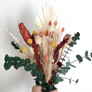 Bridal Bouquet, Dried Flower Bouquet, Autumn Bouquet, Burnt Orange Rust ...